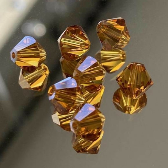 Swarovski | Art | 44pc Vintage Burnt Orange Bicone Shaped Loose Beads ...